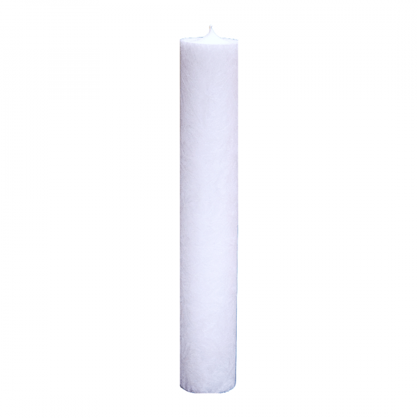 Lumanare din stearina, tip gheata, H 40 cm, D 7 cm, culoare alb - 40070 ...